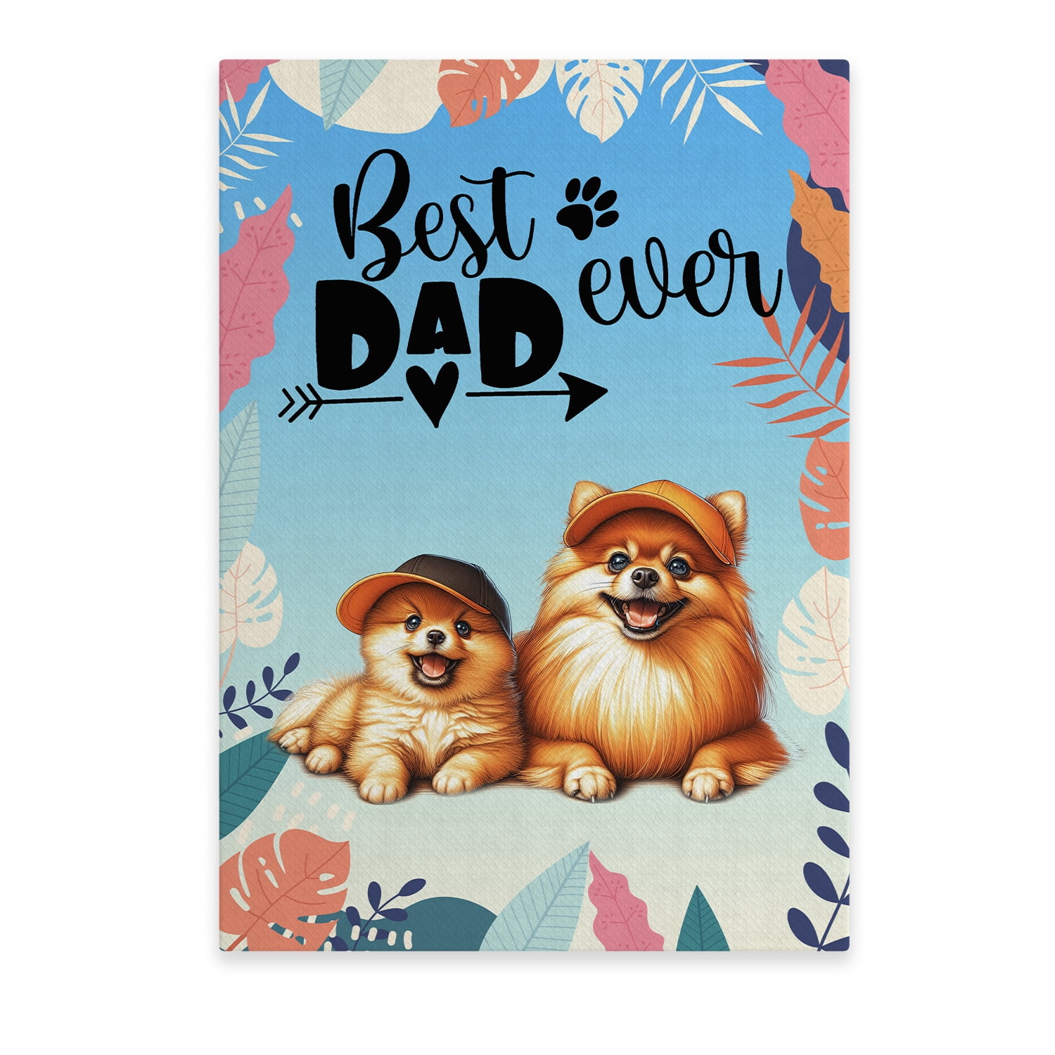 Best Pomeranian Dad Ever Happy Father's Day Vertical Matte Canvas ...