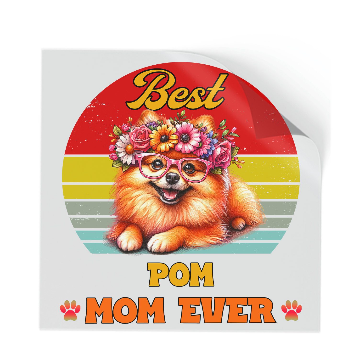 Best Pomeranian Mom Ever Happy Mother's Day Cutout Transfer Sticker Pom ...