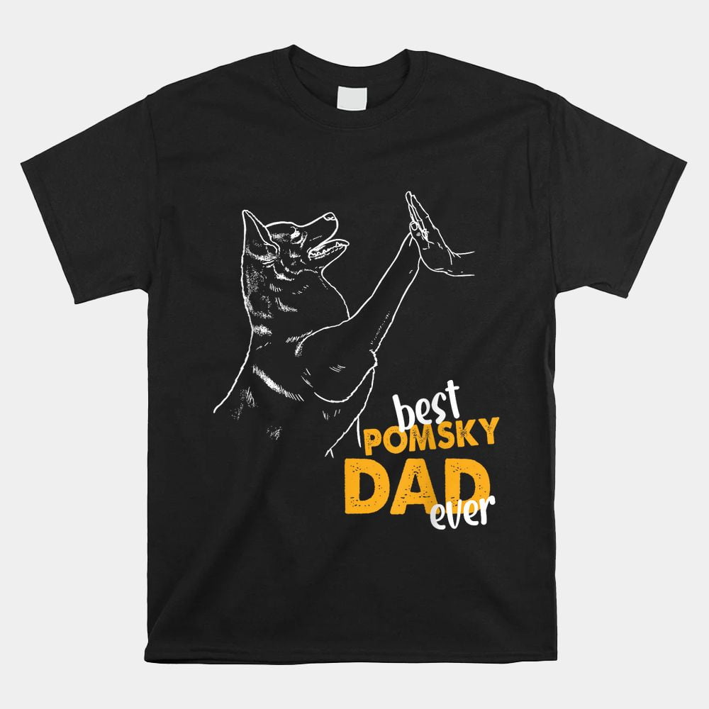 Best Pomsky Dog Dad Ever Classic Retro Theme Graphic Print Unisex T ...