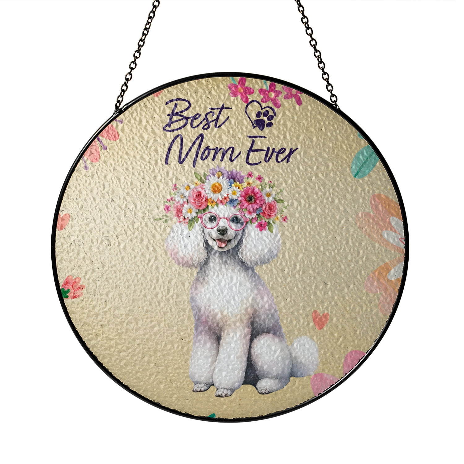 Best Poodle Mom Ever Happy Mother's Day Stained Glass Suncatcher ...