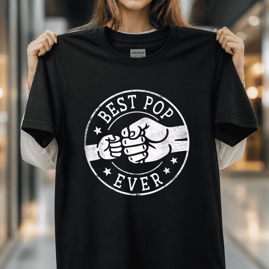 Best Pop Ever Fist Bump Circle Emblem Design Pop Unisex T-Shirt, S ...