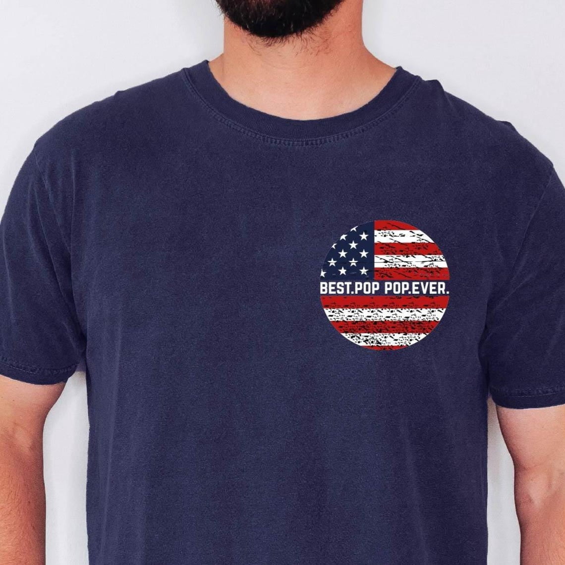 Best Pop Ever Pocket T-Shirt, Pocket Us Flag Pop Pop Shirt, Retro ...