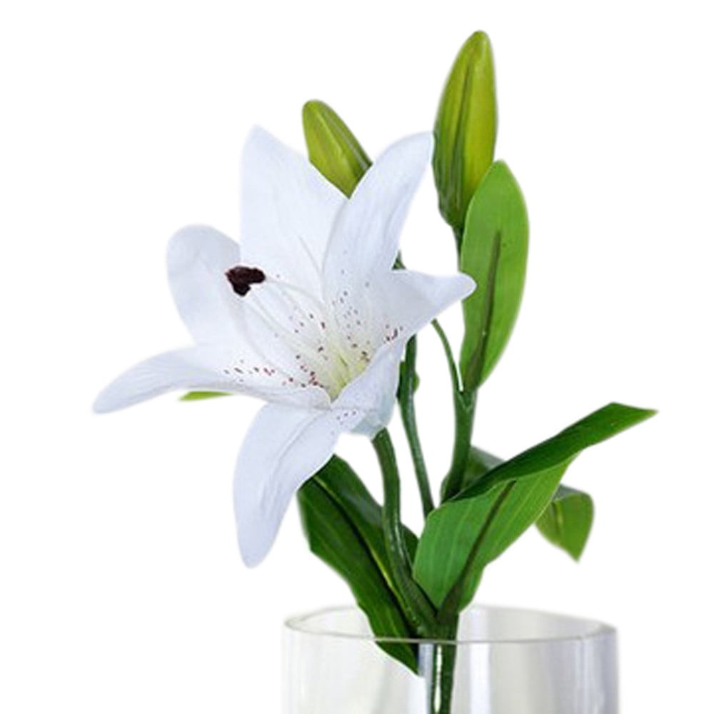 Best Price Guaranteed, 5PCS Artificial Silk Lily Bouquet, 3-Head Faux ...