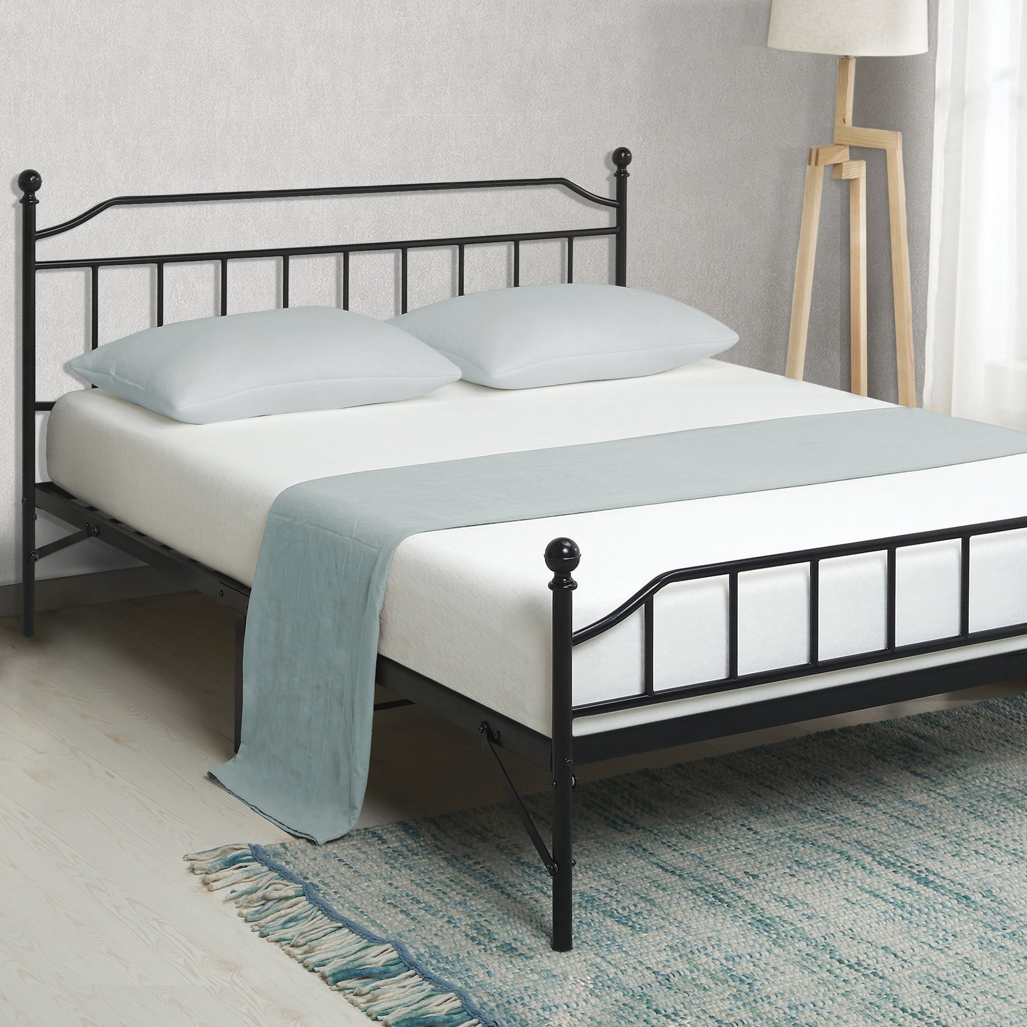 Best Price Mattress Roxbury Twin Modern Steel Platform Bed, Black ...