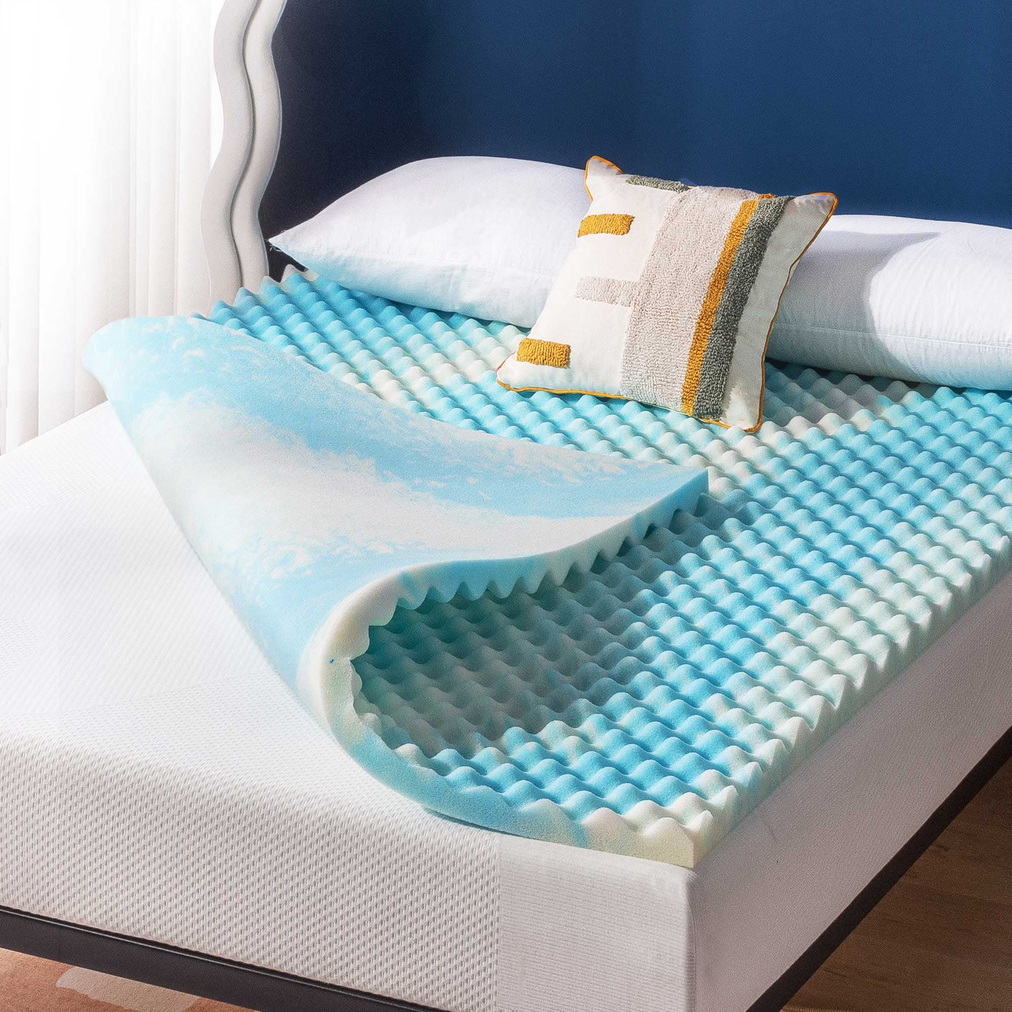 Best Price Mattress 2-inch Egg Crate Swirl Gel AeroBreeze Cooling Air ...