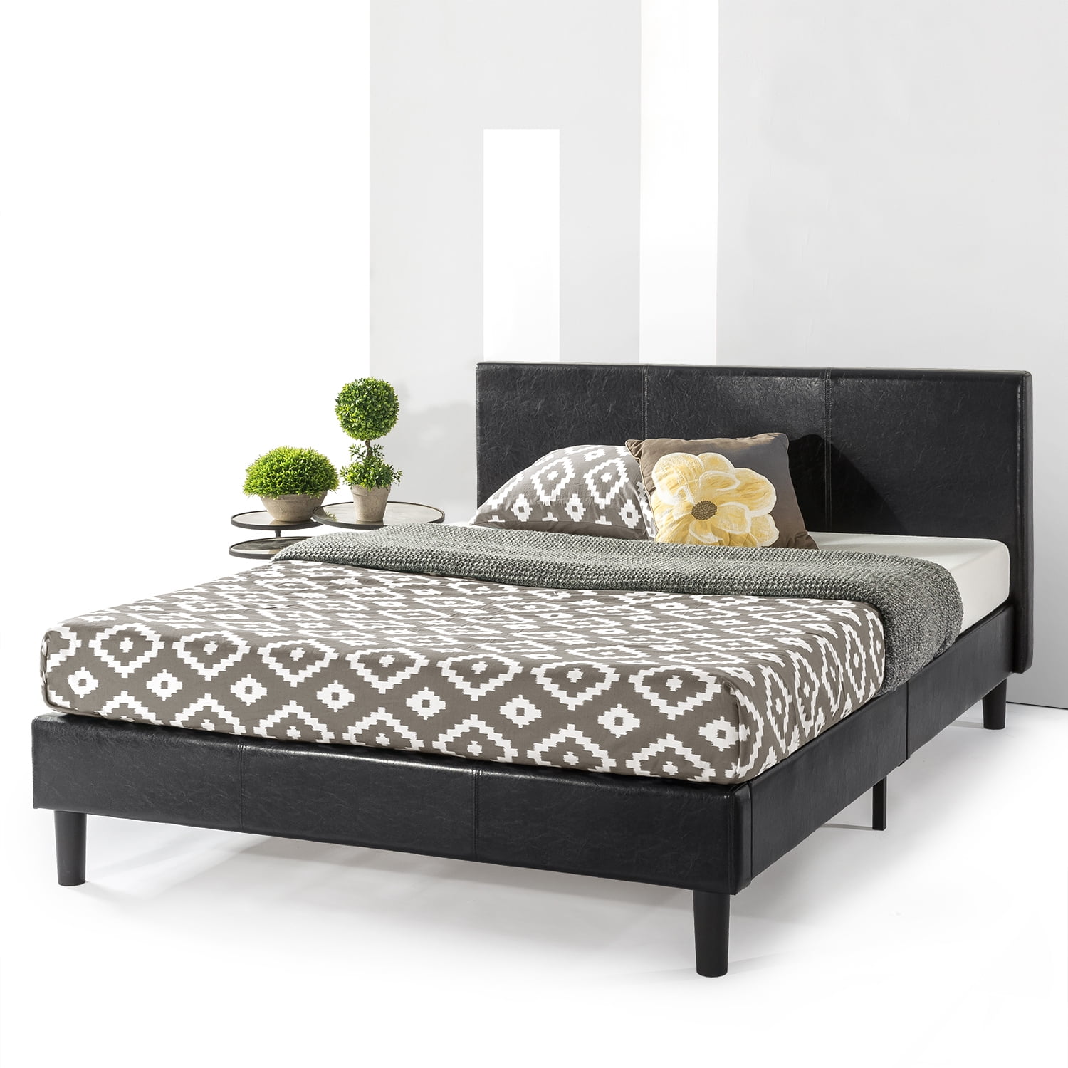 Free Shipping! Best Price Mattress Agra Faux Leather Platform Bed Full ...