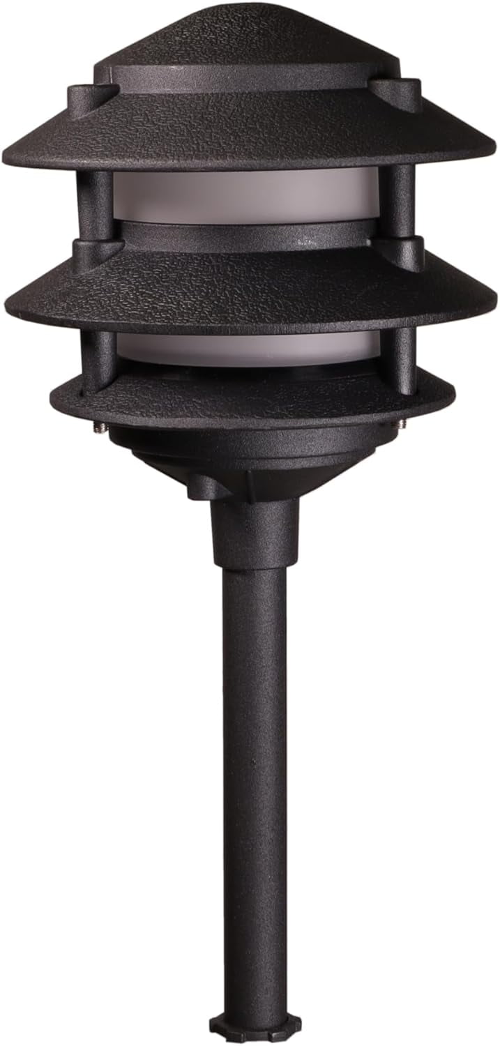 Best Pro Lighting 3W LED Black 3 Tier Pagoda Landscape Lighting Path ...
