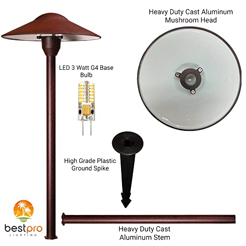 Best Pro Lighting 3W LED Low Voltage Mushroom Path Light Set of 4 ...