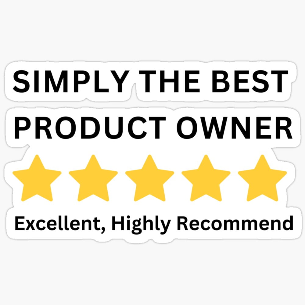 Best Product Owner 5 Star Ratings Sticker Phone Decal Water Bottle ...
