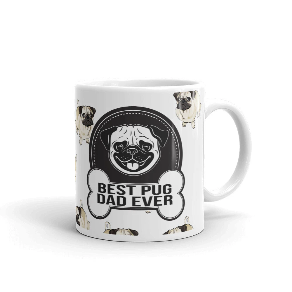 Best Pug Dad Ever Funny Coffee Tea Ceramic Mug Office Work Cup ...