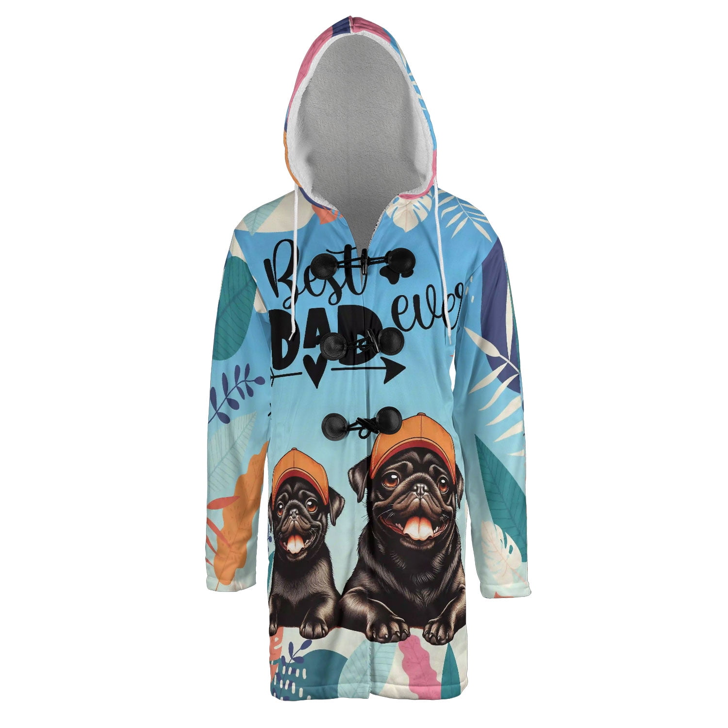 Best Pug Dad Ever Happy Father's Day All Over Print 3D Hooded Duffle ...