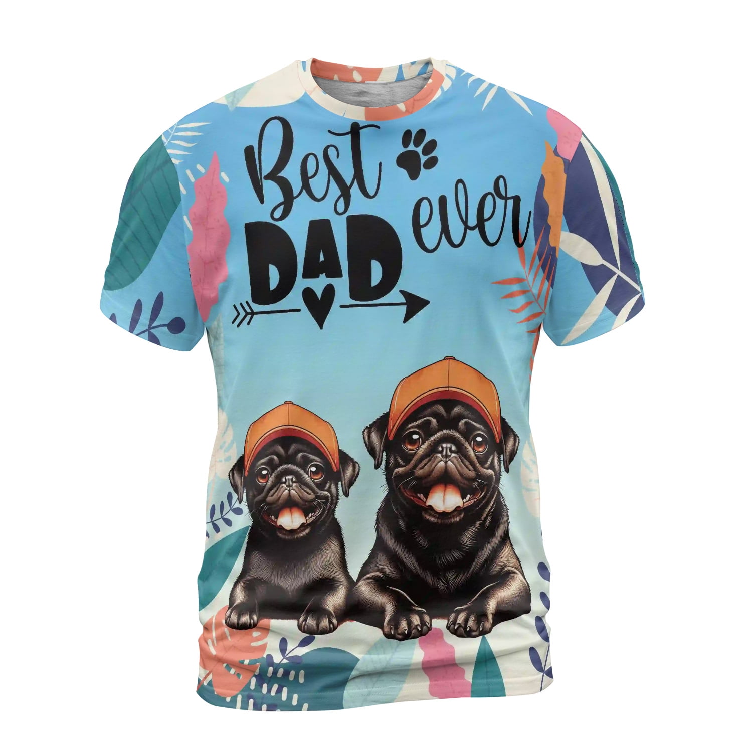 Best Pug Dad Ever Happy Father's Day All Over Print 3D Shirt Unisex ...