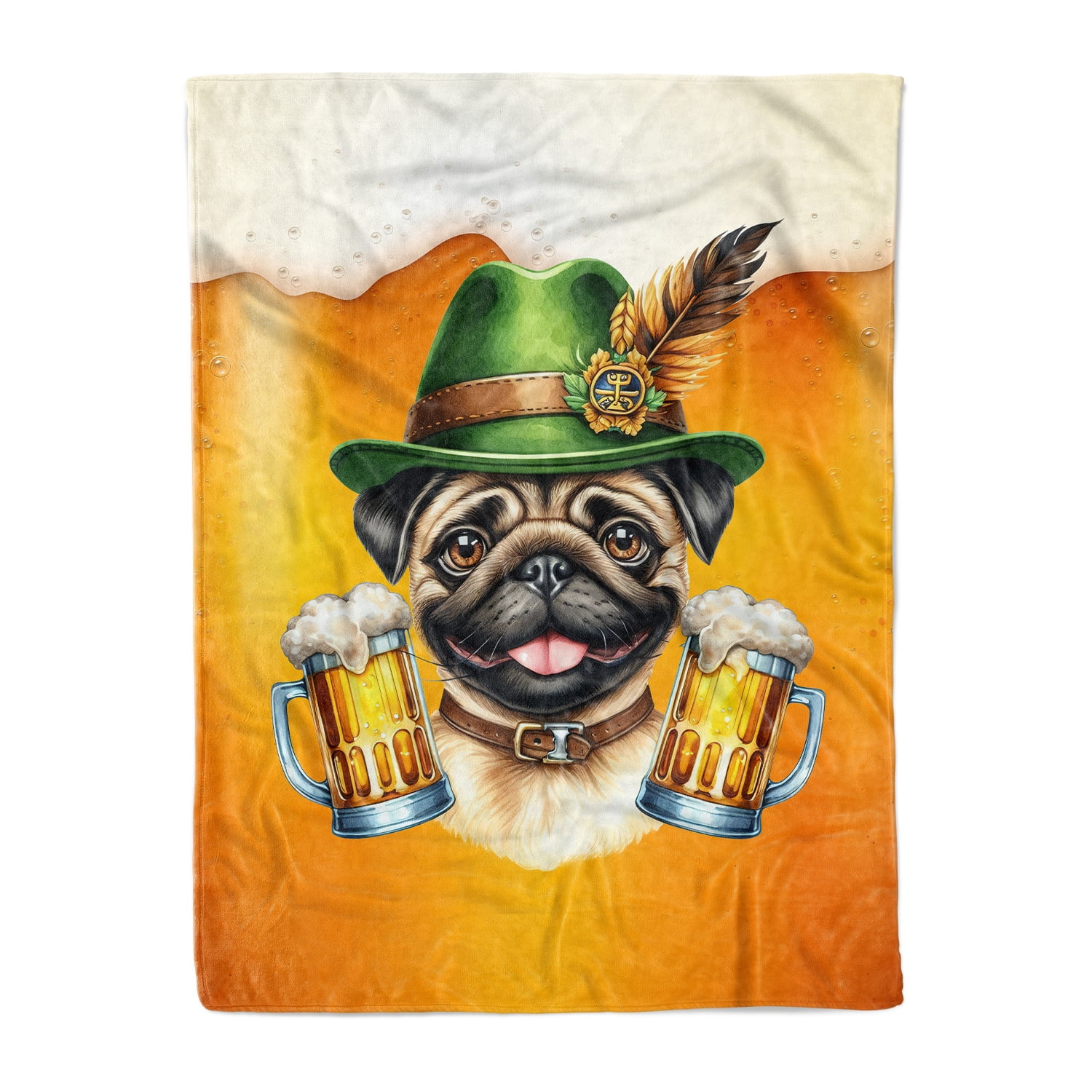Best Pug Dad Proud Beer Lover Happy Oktoberfest Cozy Fleece Blanket Dog ...