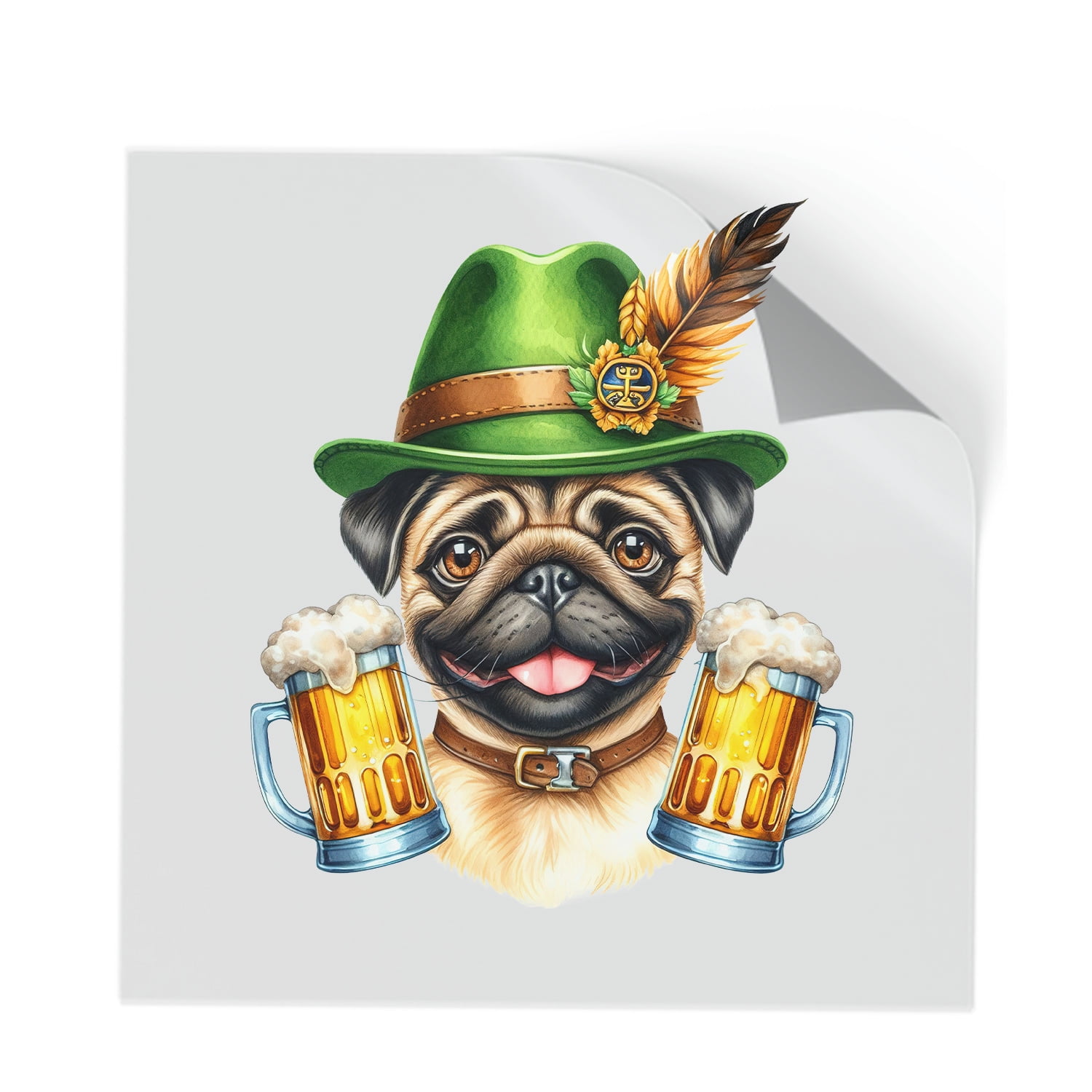 Best Pug Dad Proud Beer Lover Happy Oktoberfest Cutout Transfer Sticker ...