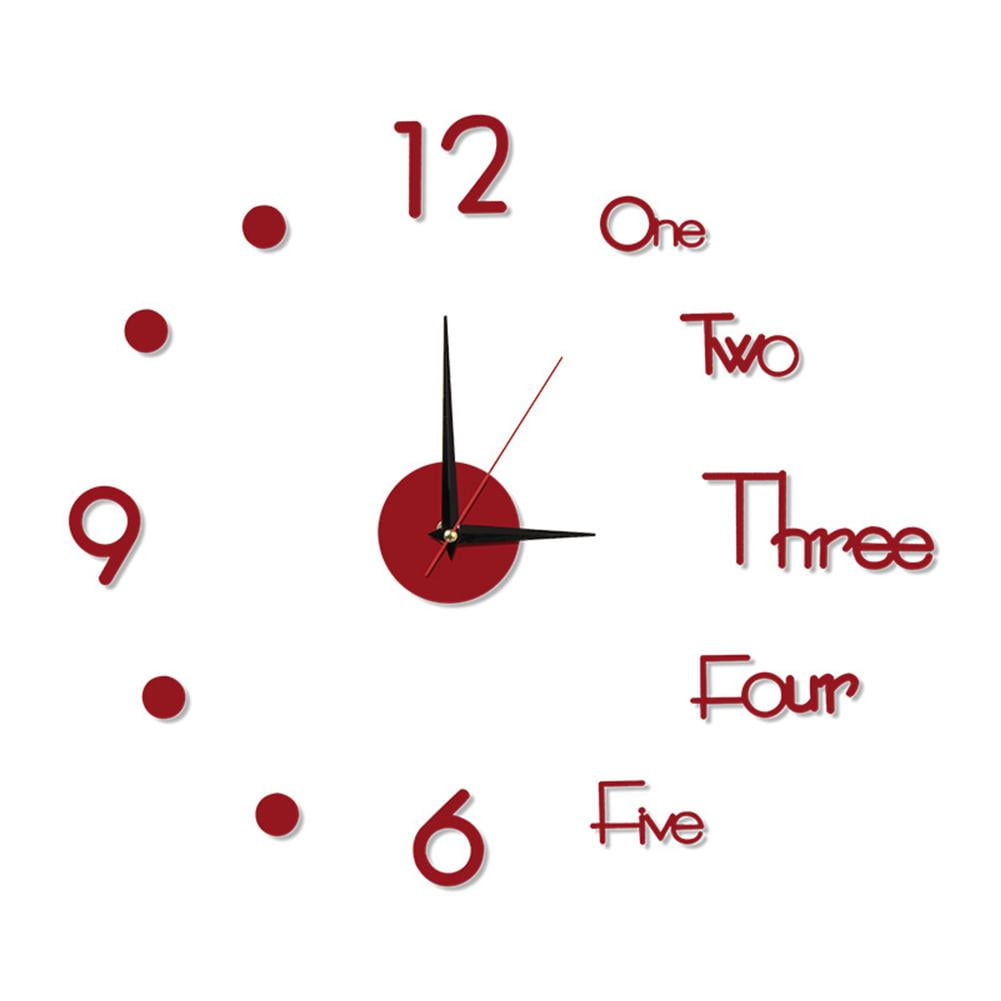 Best-QHUDLV 3D Wall Decal Decorative Clock,Frameless Silent Non Ticking ...
