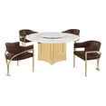 Best Quality Furniture 5 Piece White Marble Dining Set with Stainless ...
