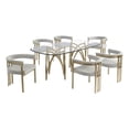 Best Quality Furniture 78" x 42" Rounded Rectangular Clear Glass Dining ...