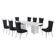 Best Quality Furniture 9 Piece White Marble Dining Set with Stainless ...