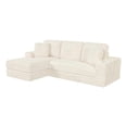 Best Quality Furniture Beige Fluffy Fabric Compressed 2 Piece Sectional ...