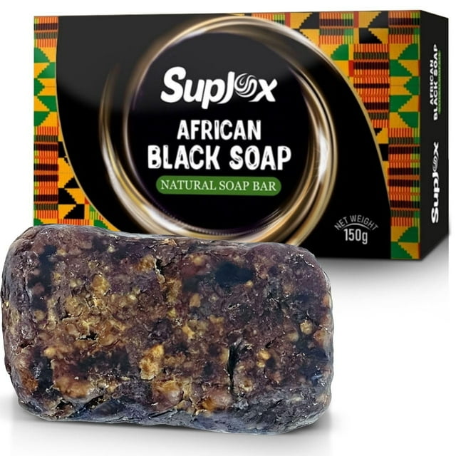 Best Raw Organic African DMF15 Black Soap Bar, long lasting for oily ...