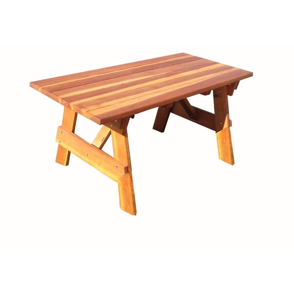 Best Redwood 60 in. Douglas Fir Wood Picnic Table - Walmart.com