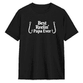 Best Reelin Papa Ever Two Fishing Hook Retro Graphic Tee for Men ...