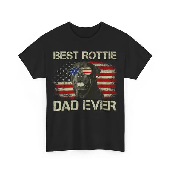 Best Rottie Dad Ever Graphic T-Shirt Funny Animal 100%Cotton,Gift ...