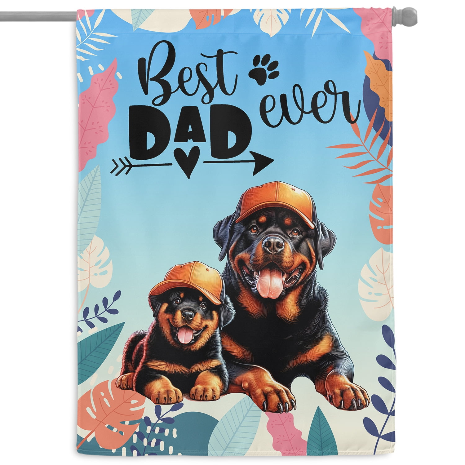 Best Rottweiler Dad Ever Happy Father's Day House Flag 28x40in Double ...