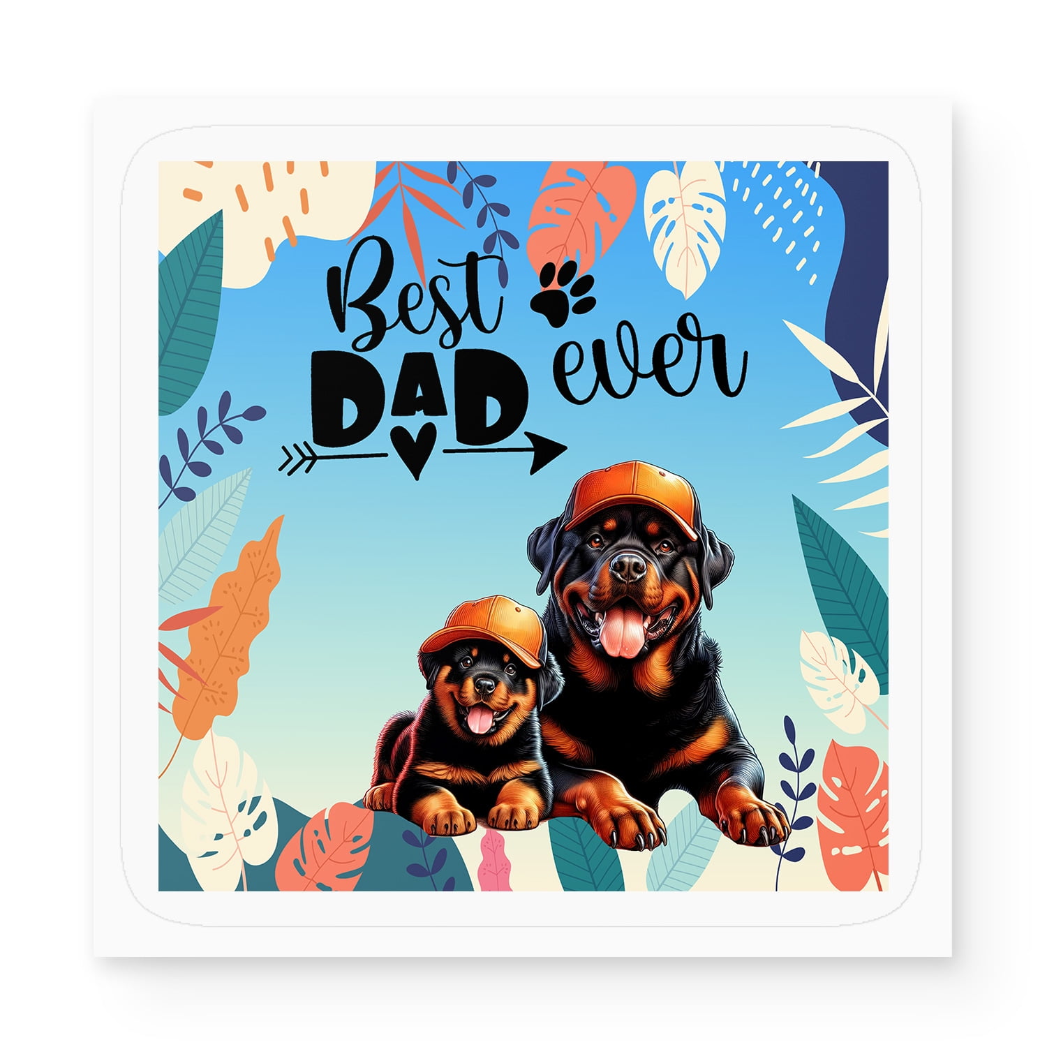 Best Rottweiler Dad Ever Happy Father's Day Vinyl Sticker Rottie Dog ...