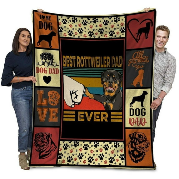 Best Rottweiler Dad Ever Rottweiler Dog Paw Fleece Blanket - Walmart.com