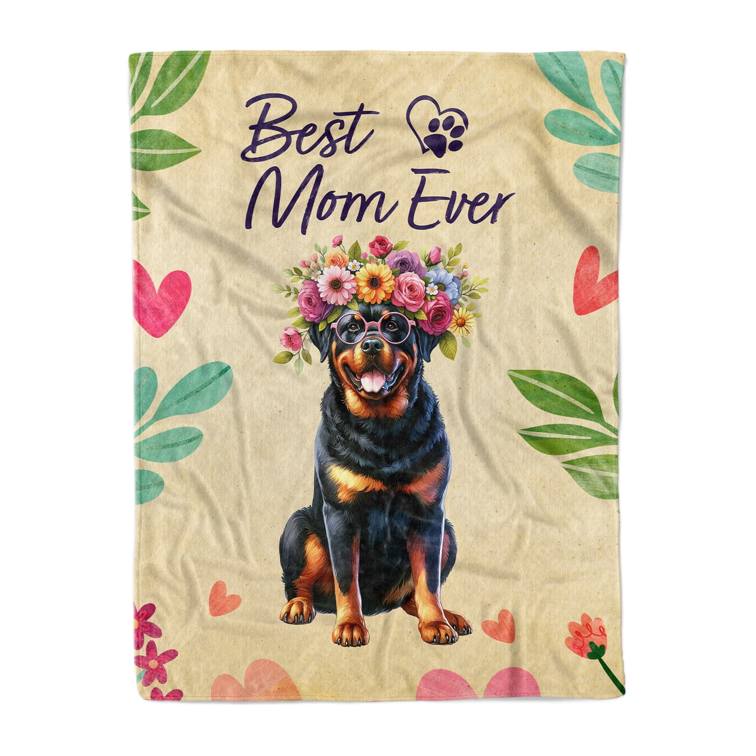 Best Rottweiler Mom Ever Happy Mother's Day Cozy Fleece Blanket Rottie ...