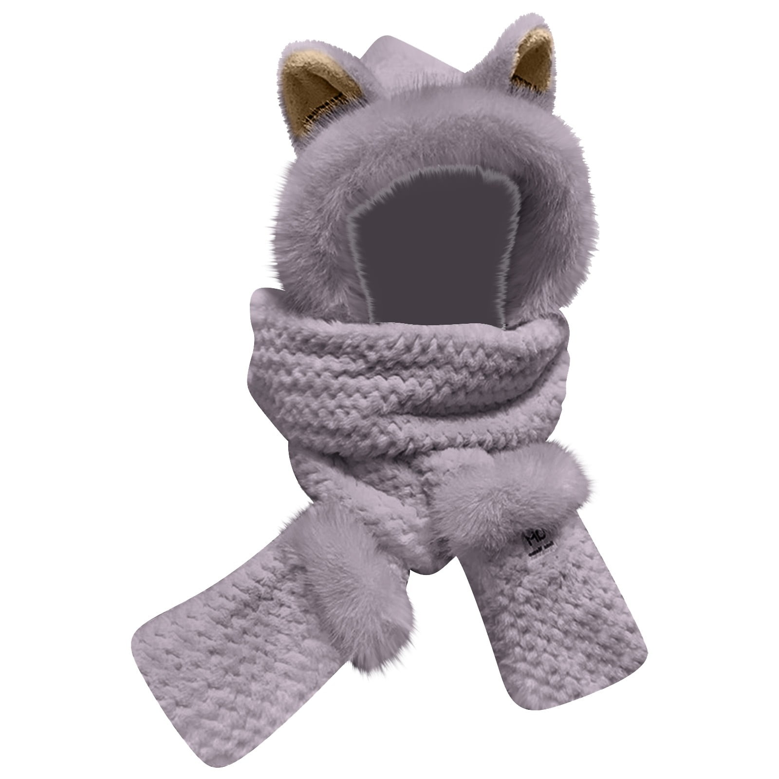 Best Sale Dndif Warm Hats for Women Cute Ears Hat and Scarf Ear Scarf ...