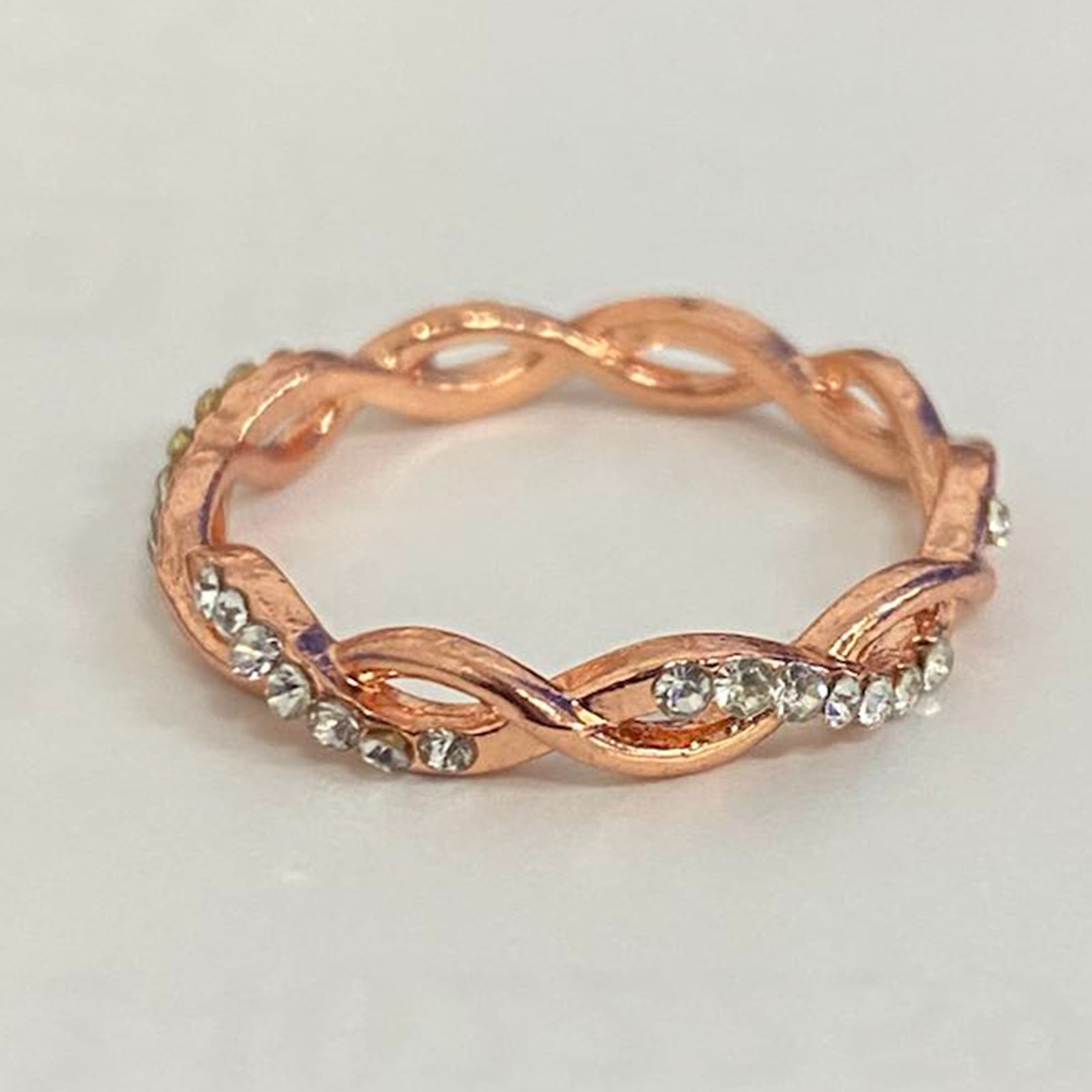 Best Sale! WEANT Women 18K Gold Ring Twisted Shape Diamond Engagement ...