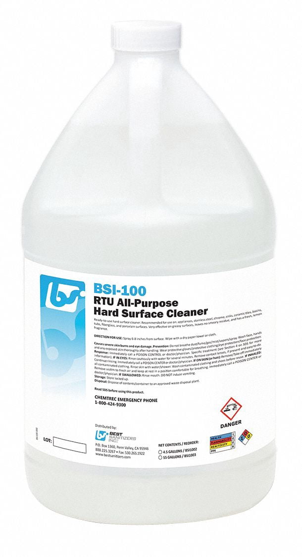 Best Sanitizers Hard Surface Cleaner,1 gal,Jug,PK4 BSI1001 - Walmart.com