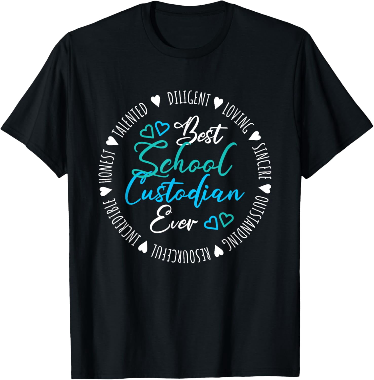 Best School Custodian Ever School Custodian T-Shirt Casual Short Sleeve ...
