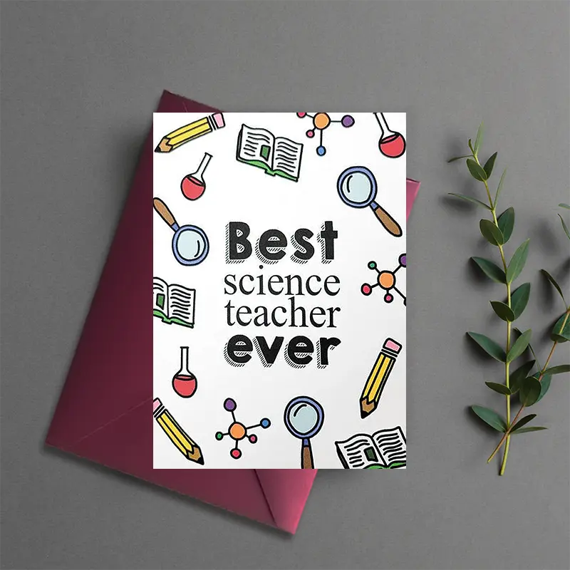 Best Science Teacher Ever Greeting Card – Fun Science-Themed Design ...