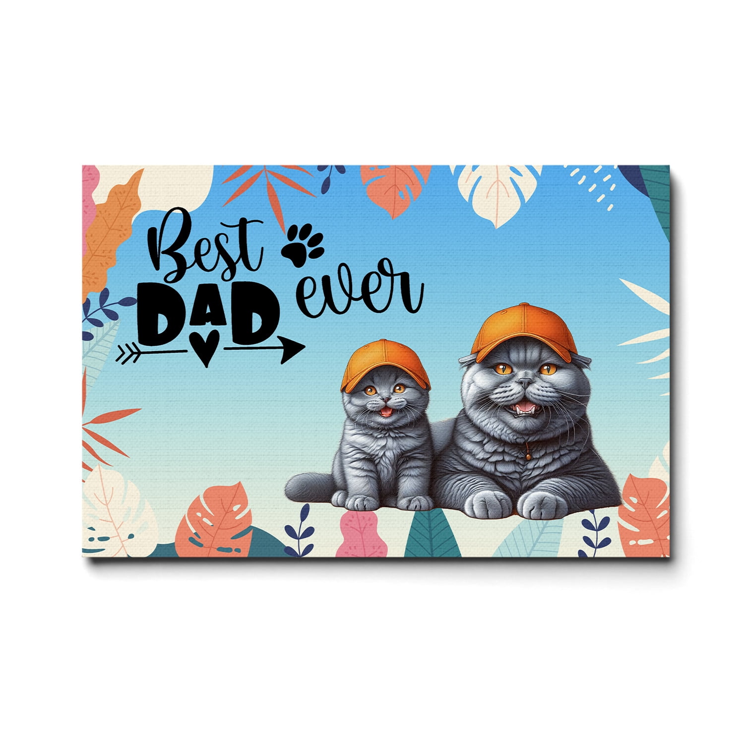 Best Scottish Fold Dad Ever Happy Father's Day Horizontal Matte Canvas ...