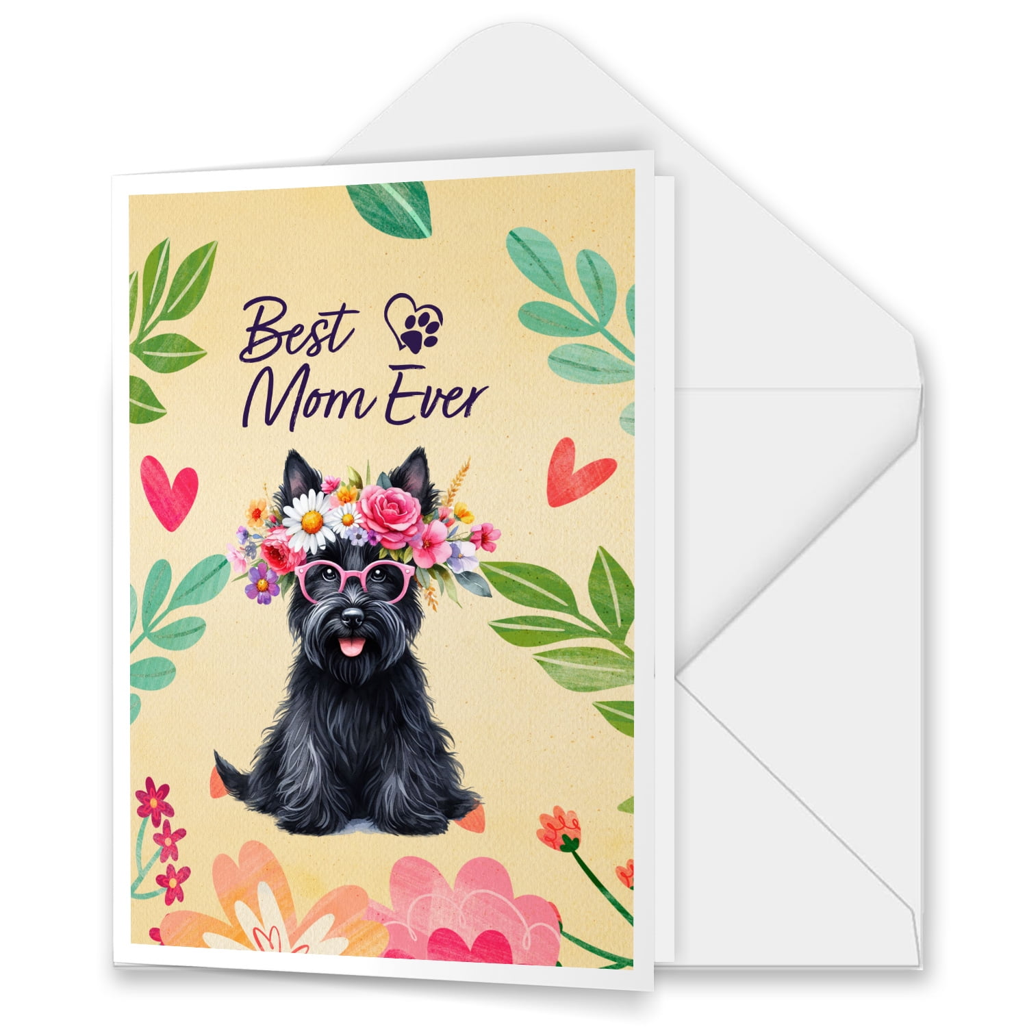 Best Scottish Terrier Mom Ever Happy Mother's Day 5x7in Folded Greeting ...