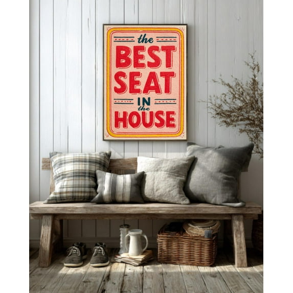 The Best Seat Canvas – Risograph-Style Postcard Art With Text, Pastel ...