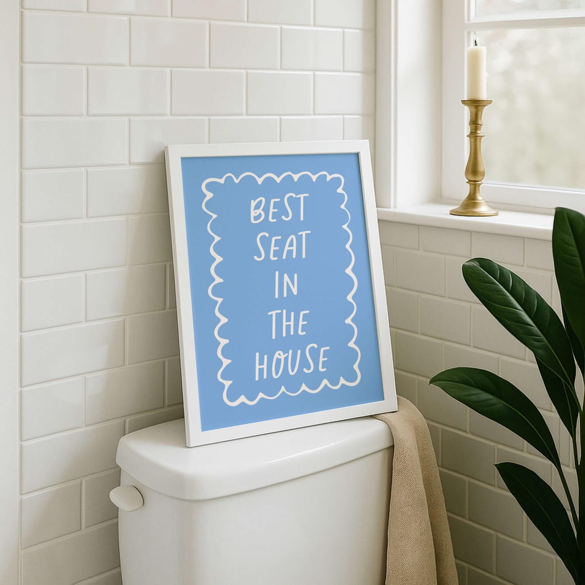 Best Seat In The House Bathroom Print, Funny Bathroom Wall Art, Quirky ...