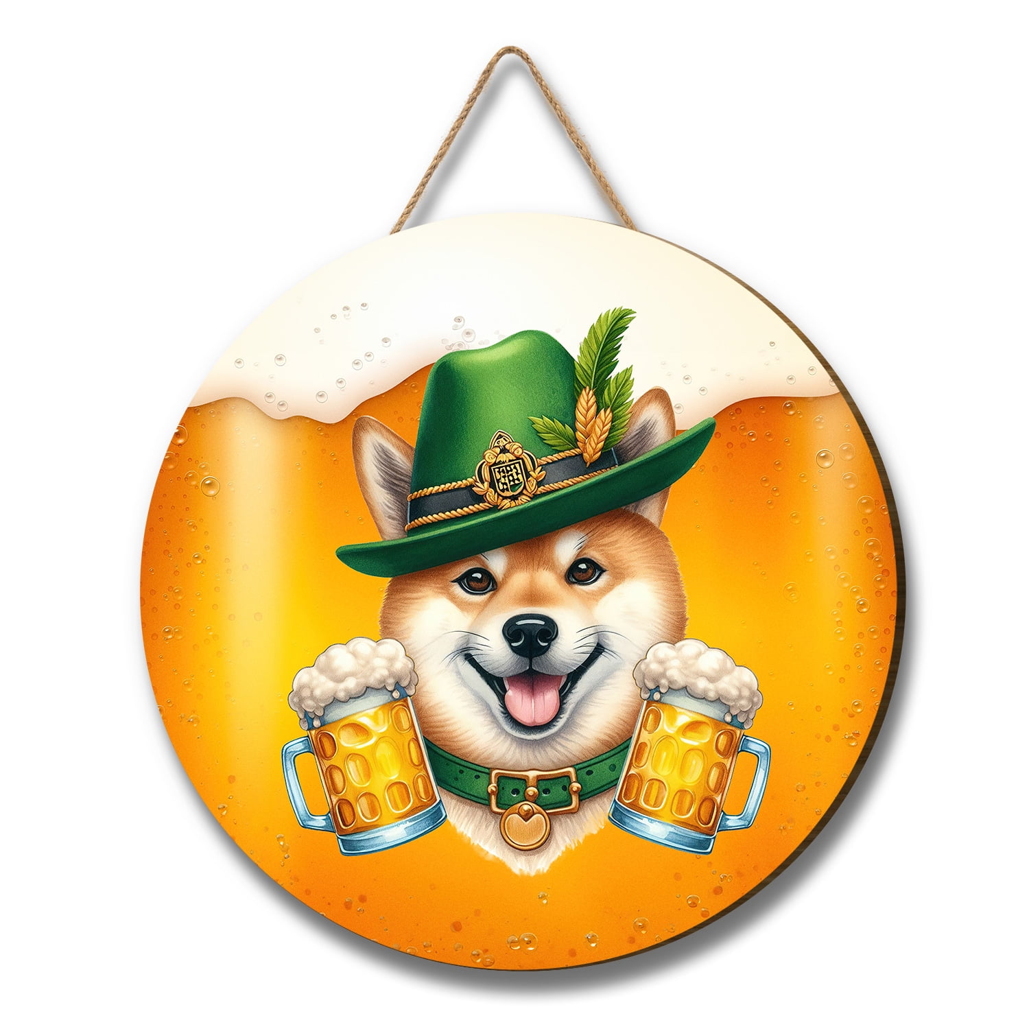 Best Shiba Inu Dad Proud Beer Lover Happy Oktoberfest Round Wood Sign ...