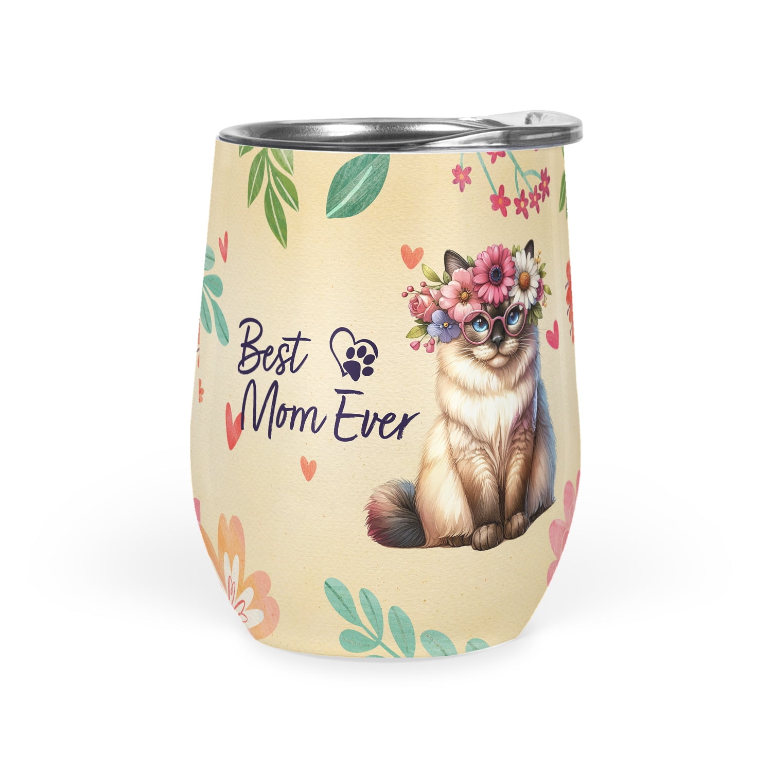 Best Siamese Mom Ever Happy Mother's Day 12oz Stainless Steel Wine ...