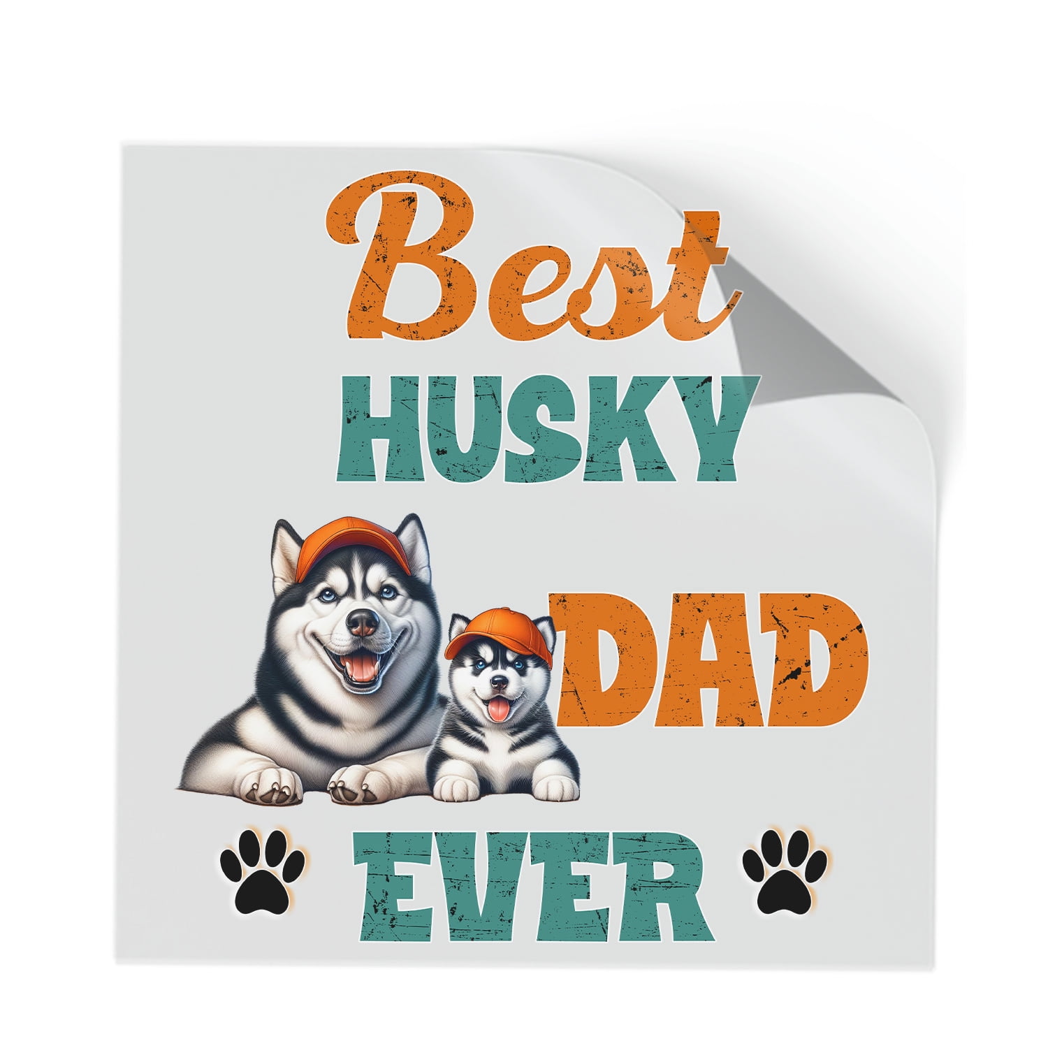 Best Siberian Husky Dad Ever Happy Father's Day Cutout Transfer Sticker ...