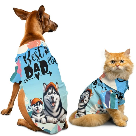 Best Siberian Husky Dad Ever Happy Father's Day Hawaiian Summer Shirt ...