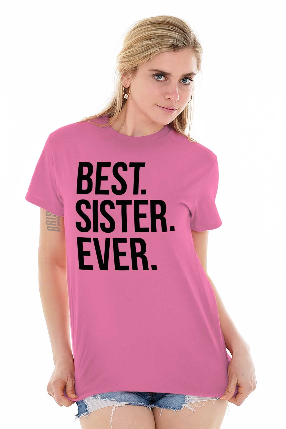 Best Sister Ever Siblings Family Joke Women Plus Size Graphic Tee Tees Brisco Brands 4X ...