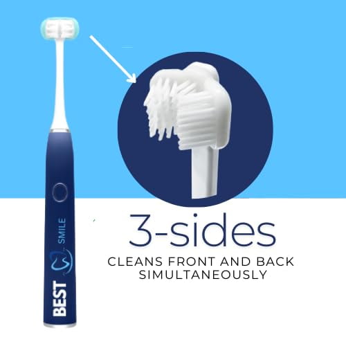 Best Smile Electric 3-Sided Toothbrush, 2 Replacement Brushing Heads ...