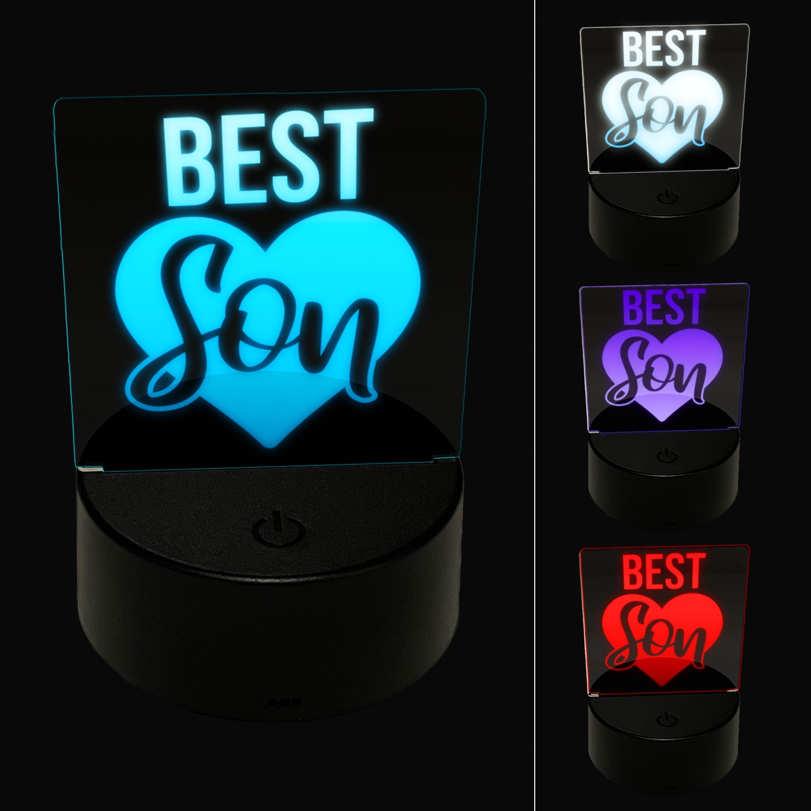 Best Son in Heart LED Night Light Sign 3D Illusion Desk Nightstand Lamp ...
