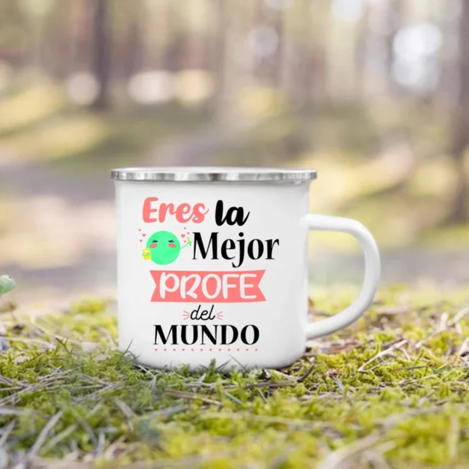 Best Spanish Print Enamel School Teacher Life Mug - Handle Coffee Tea ...