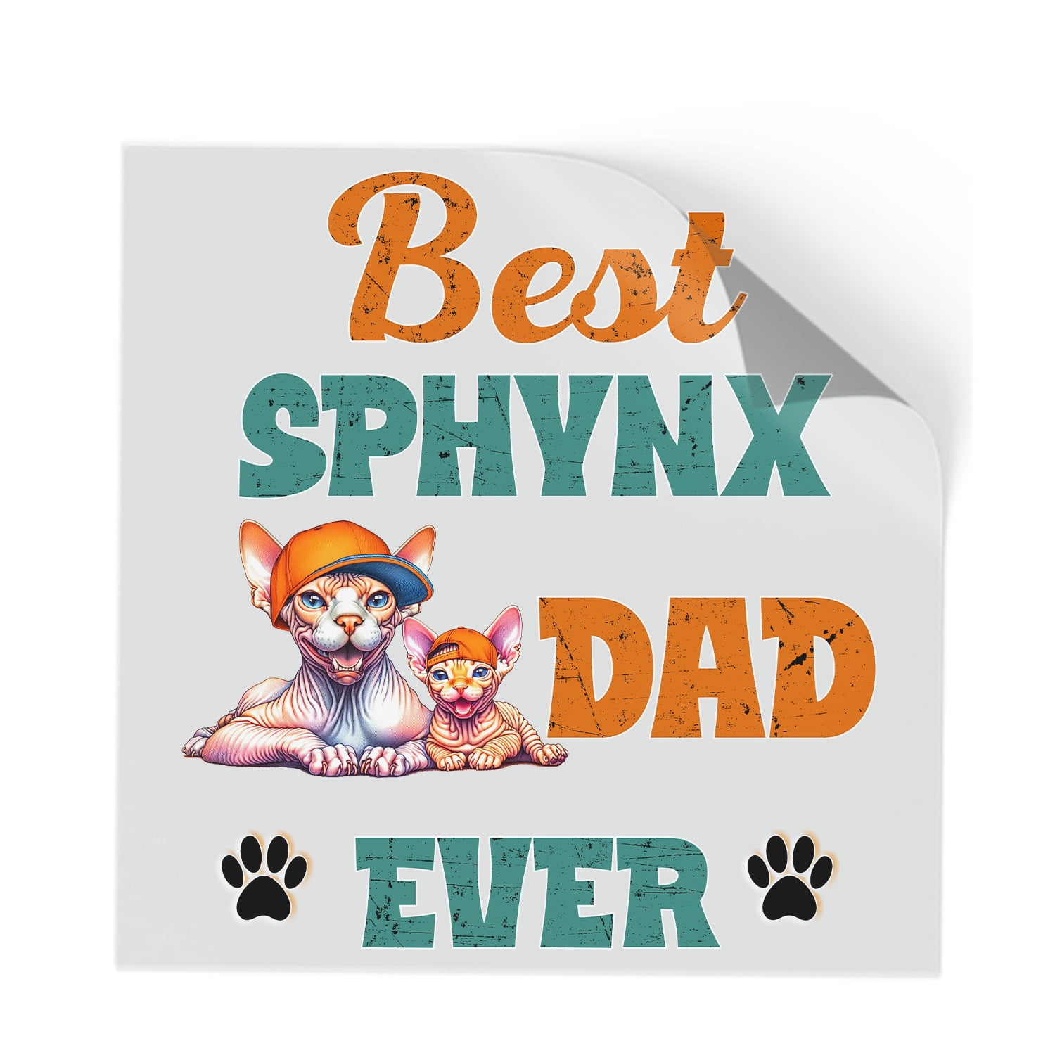 Best Sphynx Dad Ever Happy Father's Day Cutout Transfer Sticker Cat ...