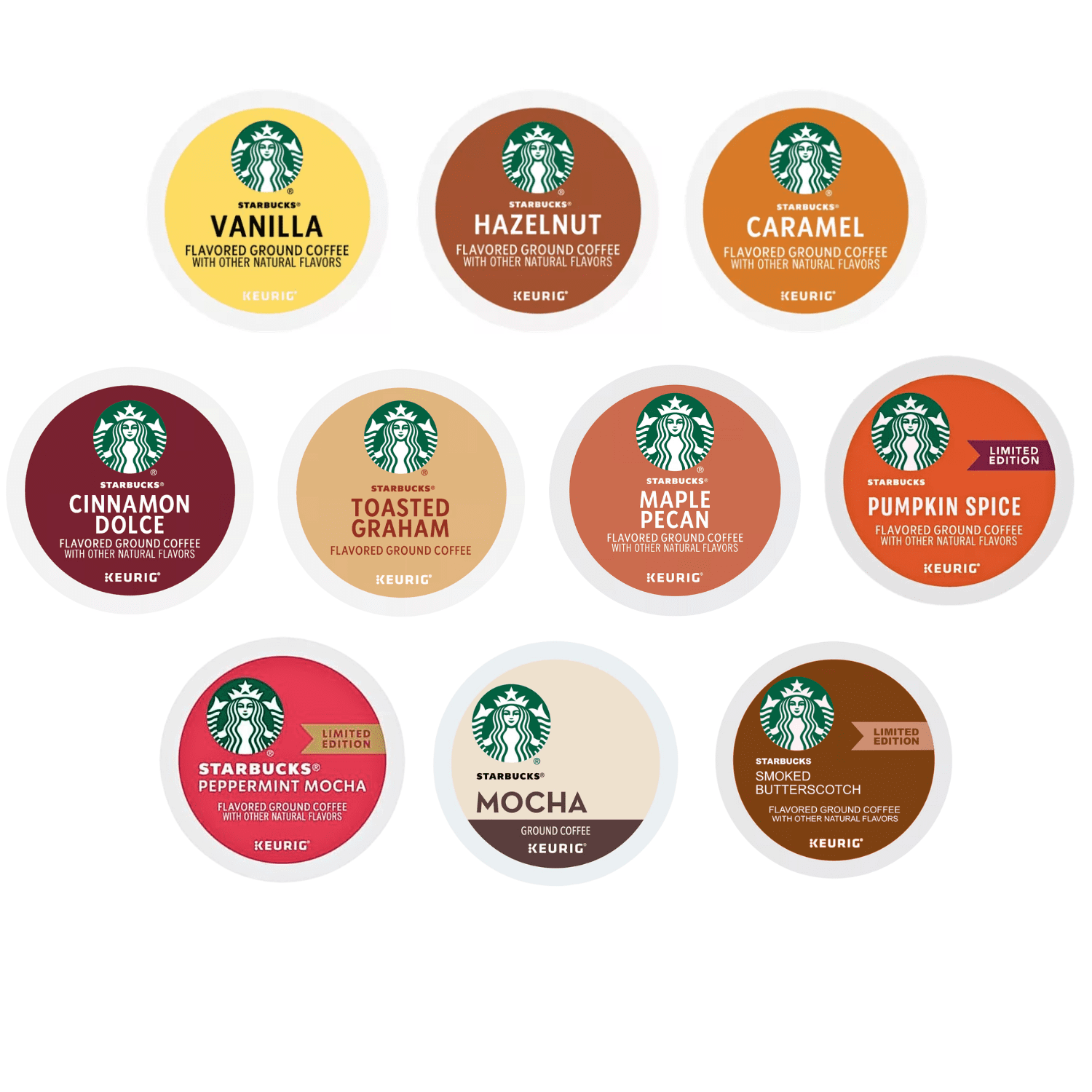 Best of Starbucks Flavored Coffee K-Cup Variety Pack - Vanilla ...